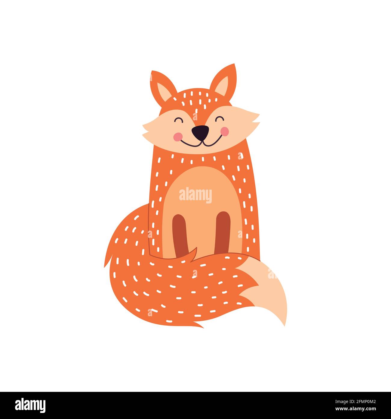 Cute cartoon foxes on a white background, vector illustration Stock ...