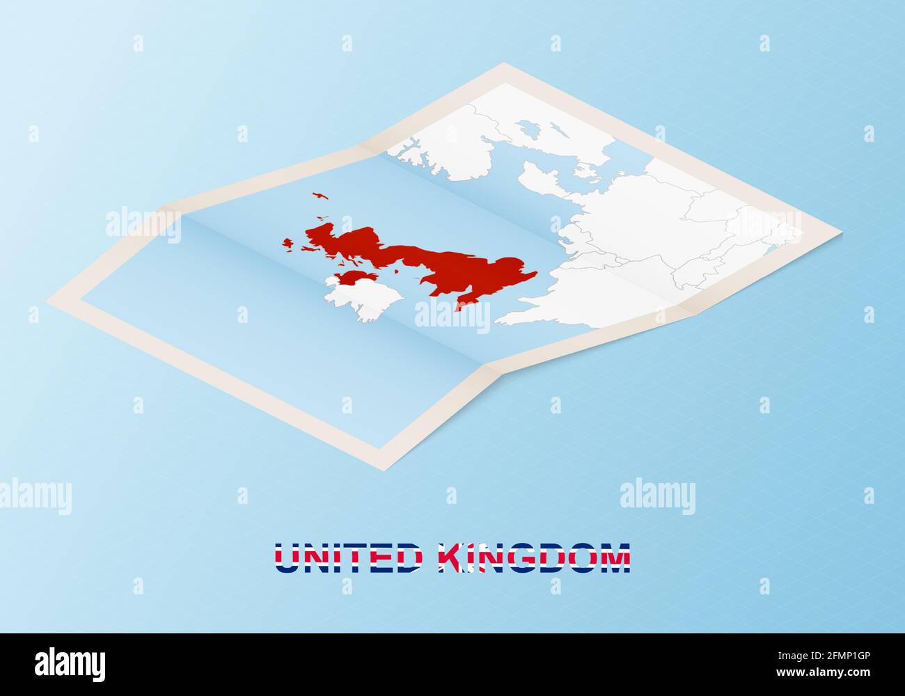 Folded map uk Stock Vector Images - Alamy