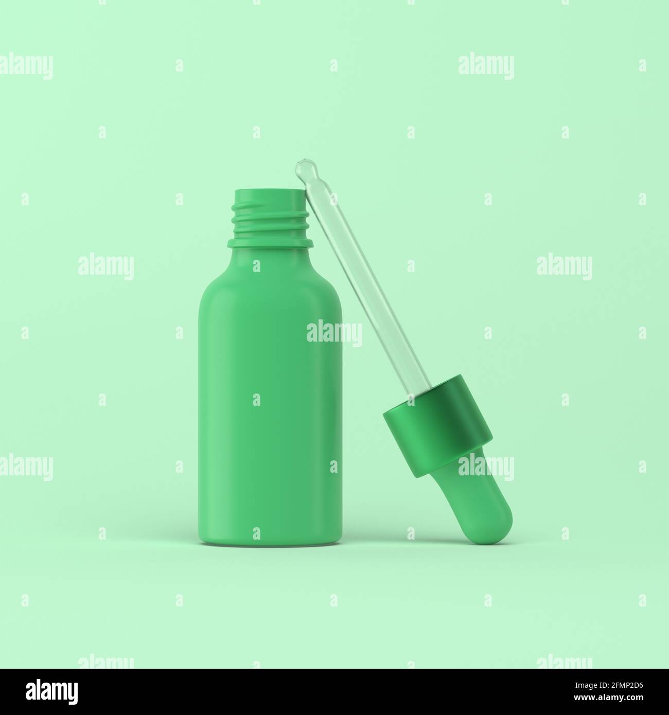 Simple pipette bottle 3d illustration on pastel bacjground foe medical ...