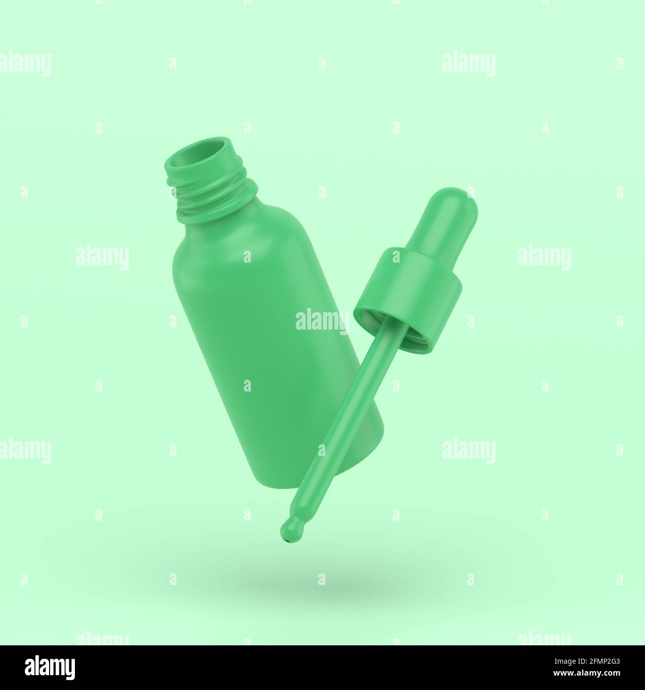 Simple pipette bottle 3d illustration on pastel bacjground foe medical ...