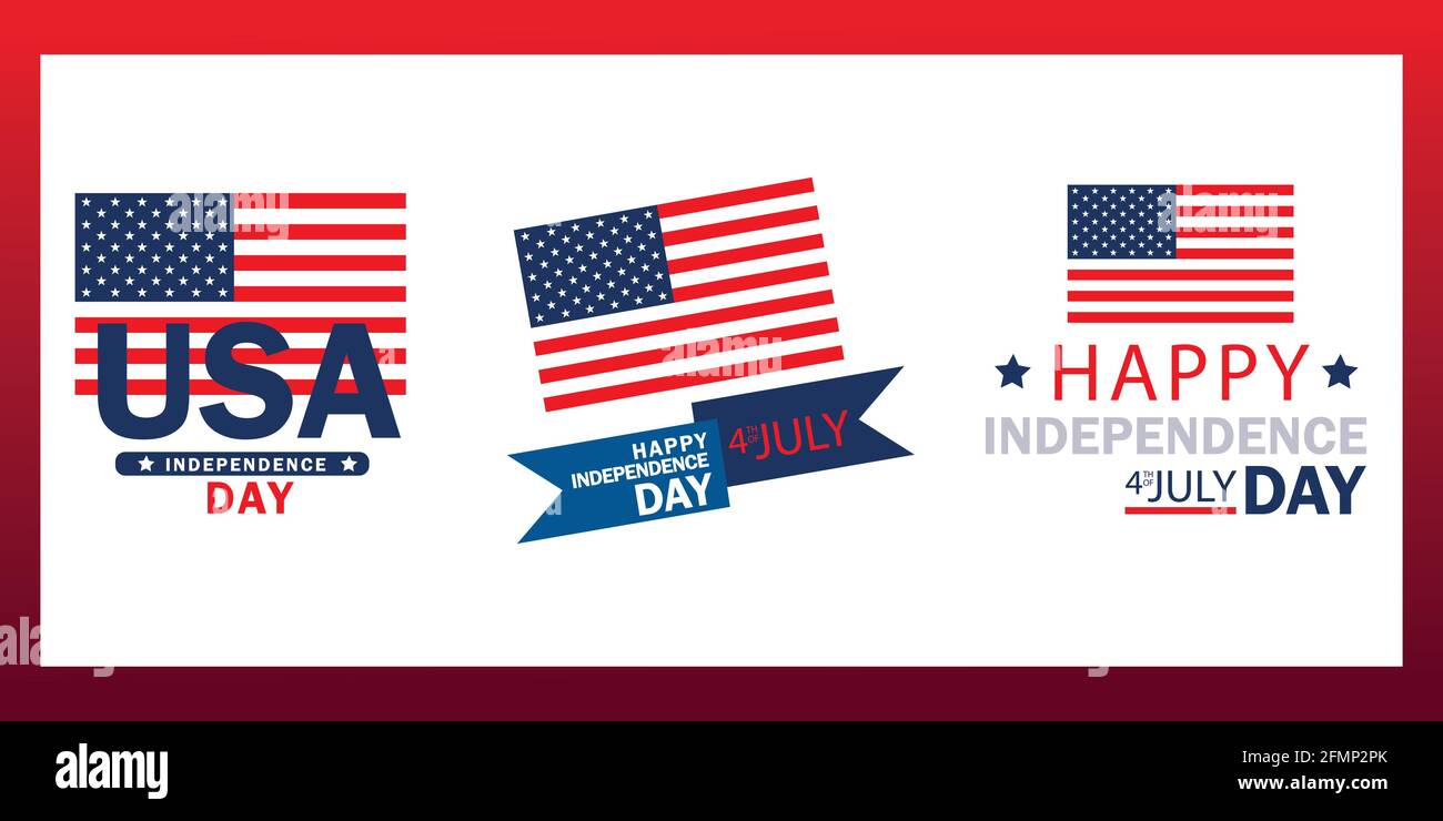 happy independence day set Stock Vector Image & Art - Alamy