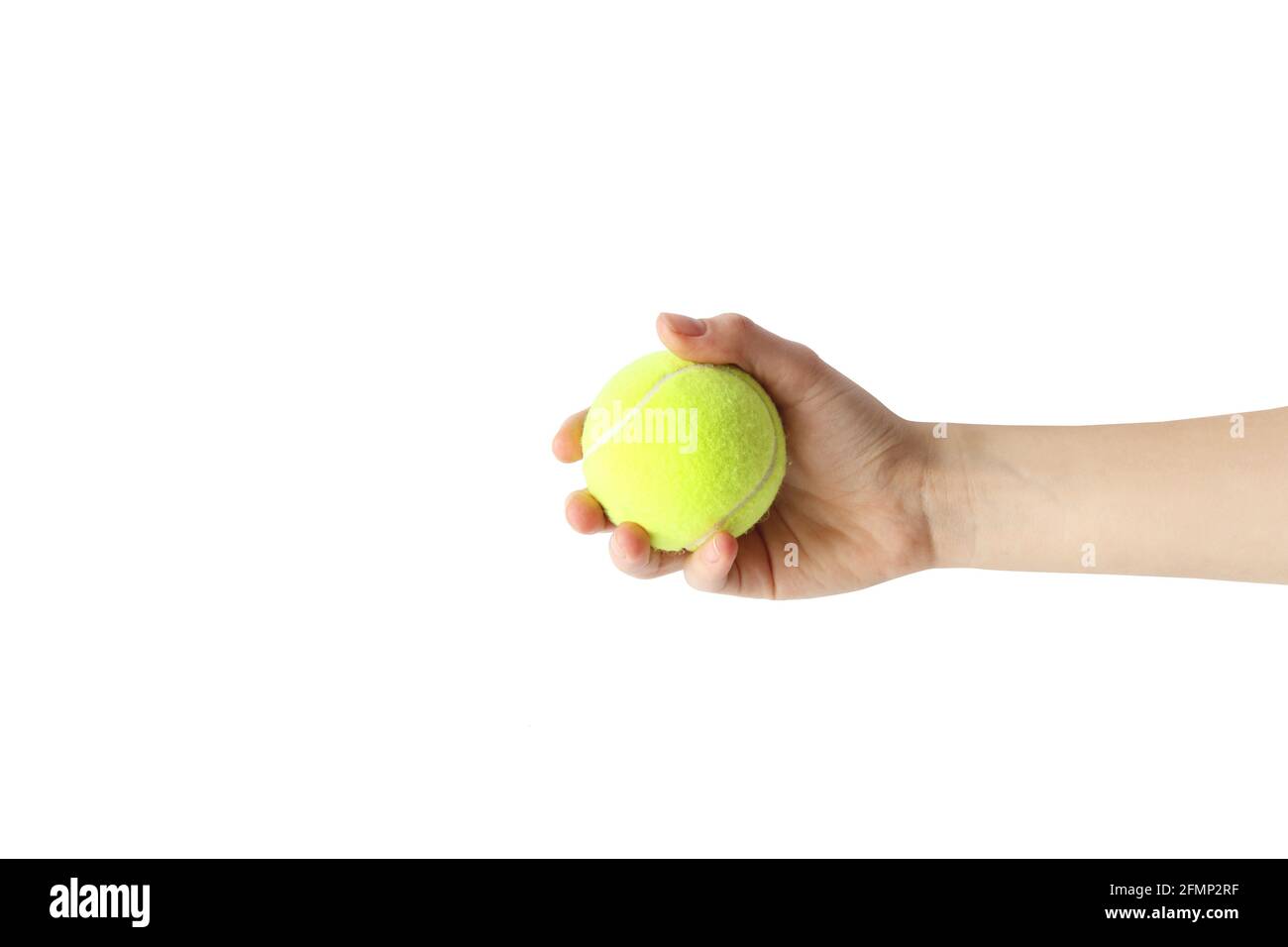 Hand with a ball on a white background Stock Photo - Alamy
