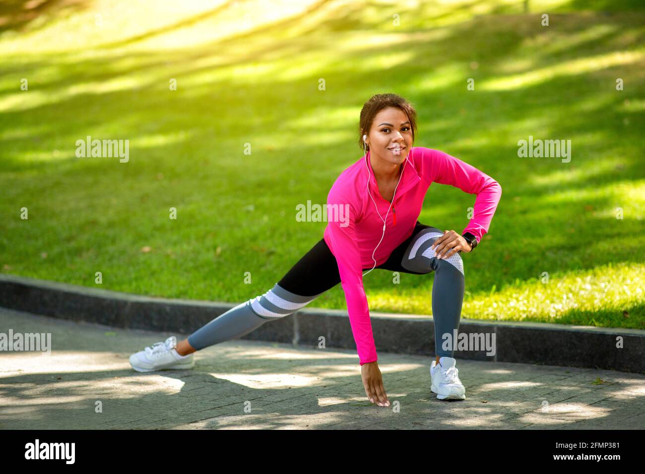 Black african american woman exercising hi-res stock photography and ...
