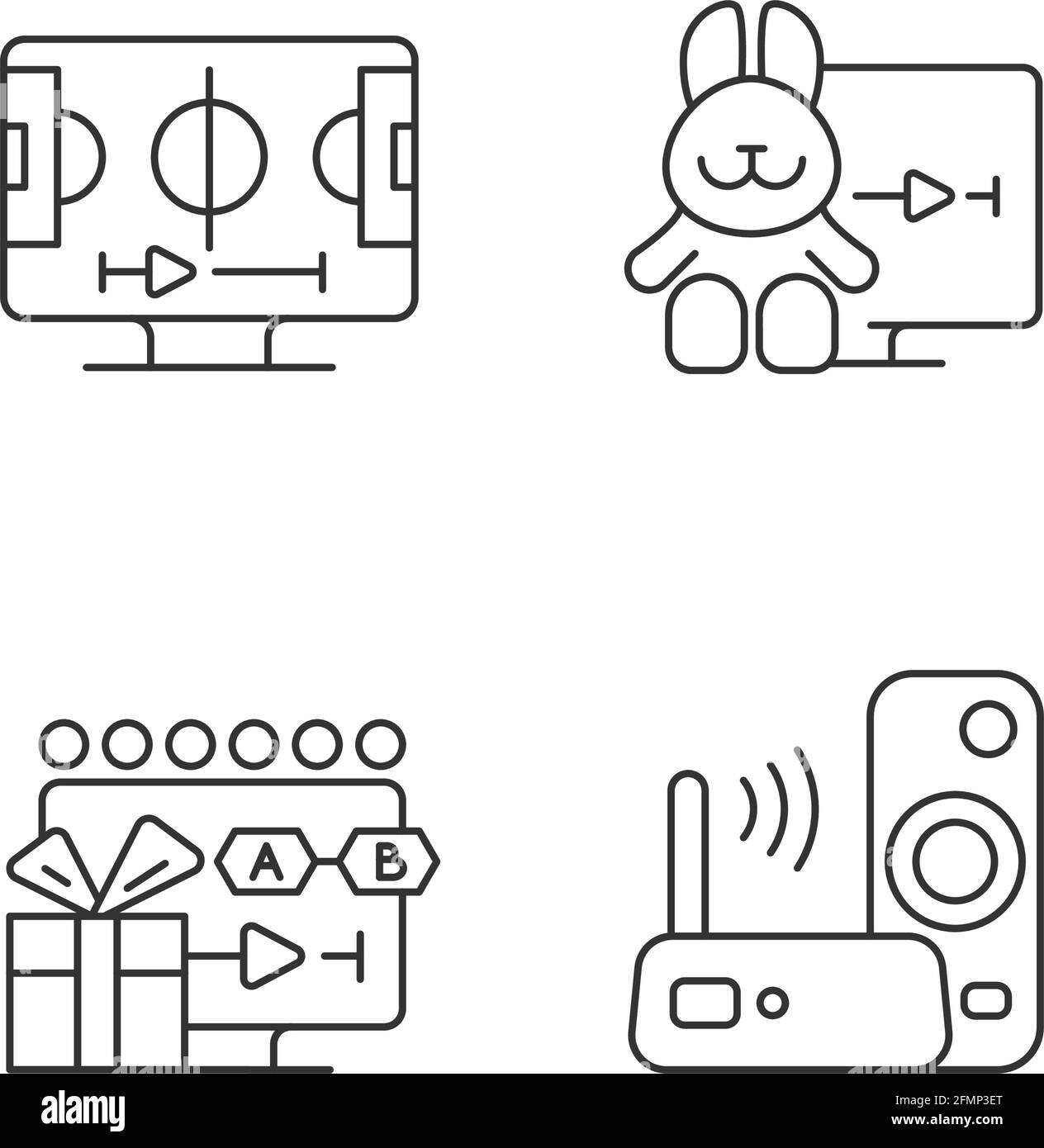 Broadcast services linear icons set Stock Vector Image & Art - Alamy