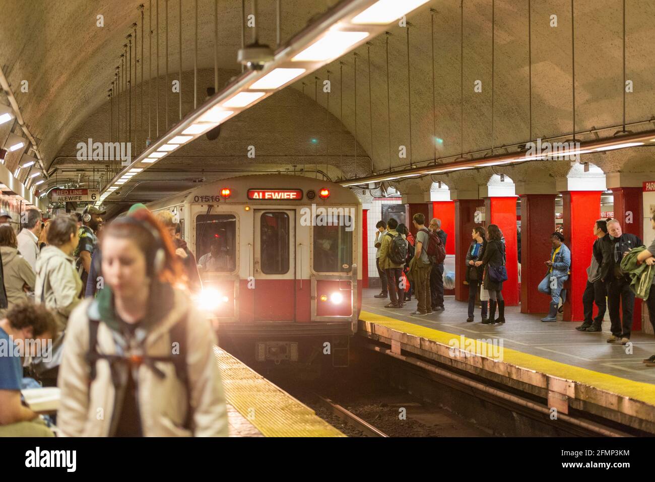 Passengers Waiting on the Platforms at Park Street Station on the ...