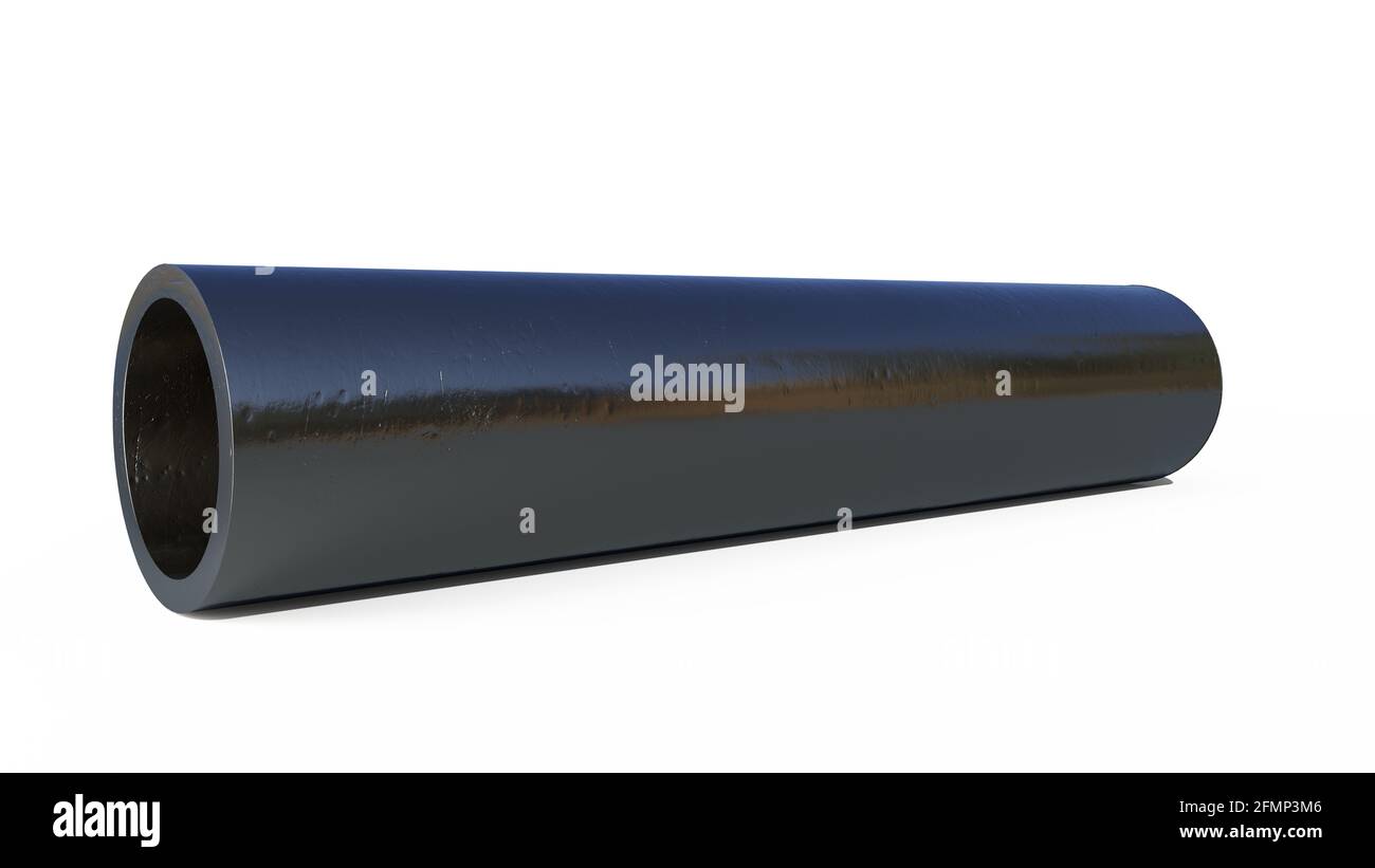 Round pipe metal profile. isolated concept industrial 3D rendering ...