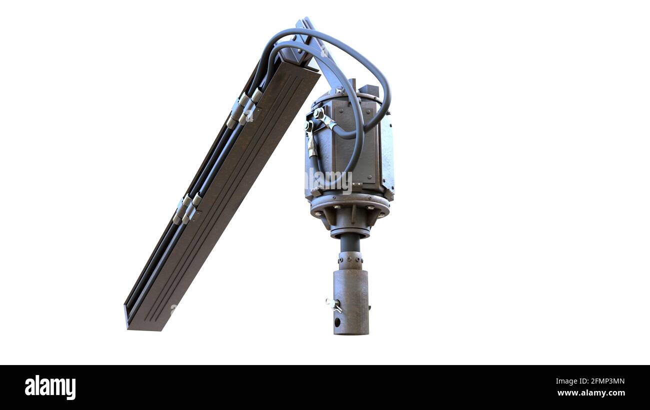 torque head for screw-piles piling - isolated cgi industrial 3D ...