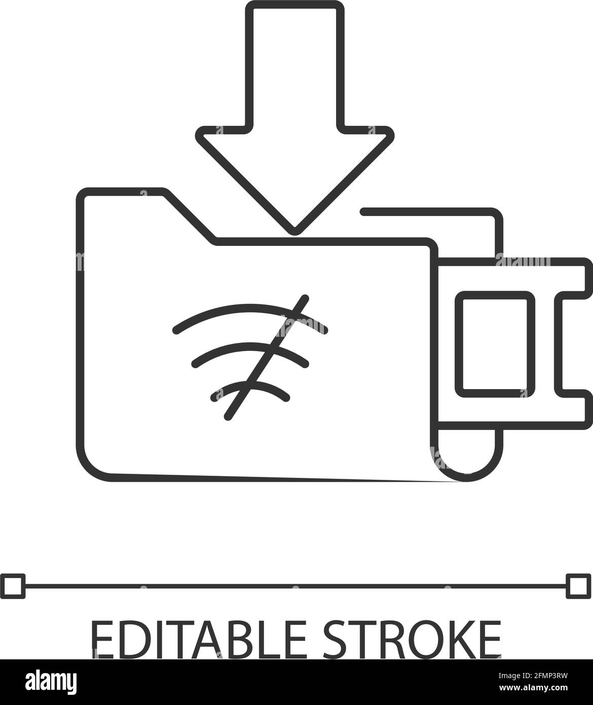 Offline downloads linear icon Stock Vector Image & Art - Alamy
