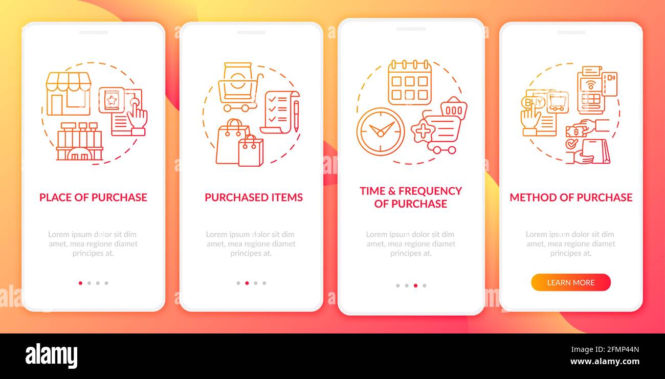 Consumer Behavior Patterns Onboarding Mobile App Page Screen With Concepts Stock Vector Image