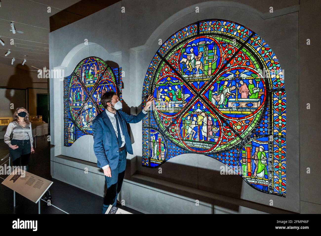 London, UK. 11th May, 2021. The entire 800-year-old stained glass ...