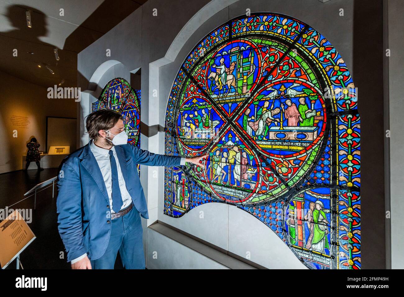London, UK. 11th May, 2021. The entire 800-year-old stained glass ...