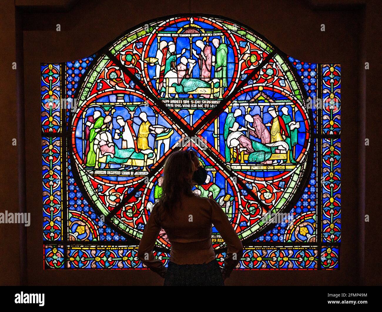 London, UK. 11th May, 2021. The entire 800-year-old stained glass ...