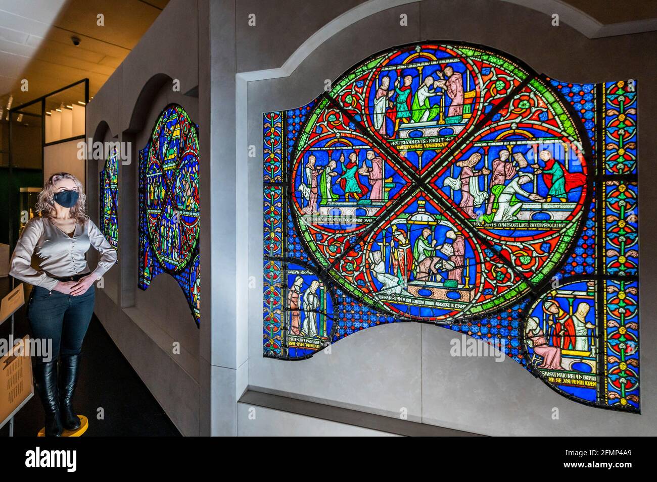 London, UK. 11th May, 2021. The entire 800-year-old stained glass ...