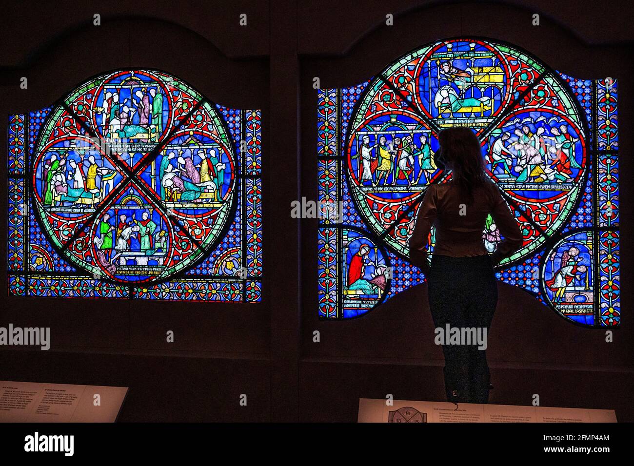 London, UK. 11th May, 2021. The entire 800-year-old stained glass ...
