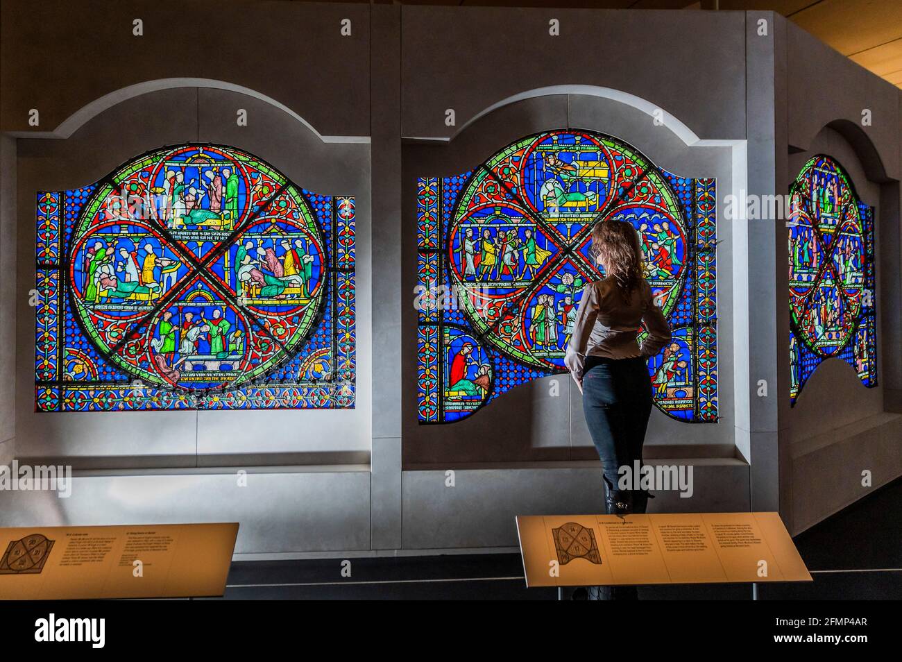 London, UK. 11th May, 2021. The entire 800-year-old stained glass ...