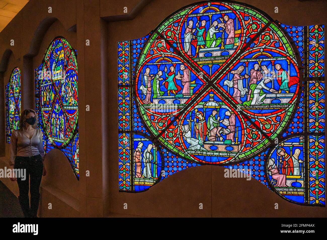 London, UK. 11th May, 2021. The entire 800-year-old stained glass ...