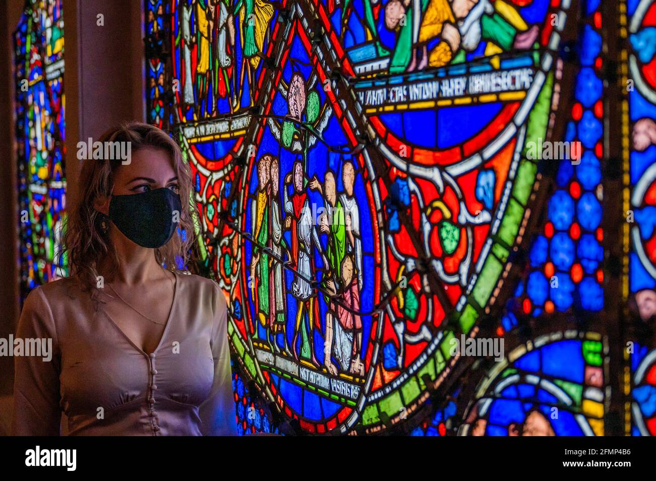 London, UK. 11th May, 2021. The entire 800-year-old stained glass ...