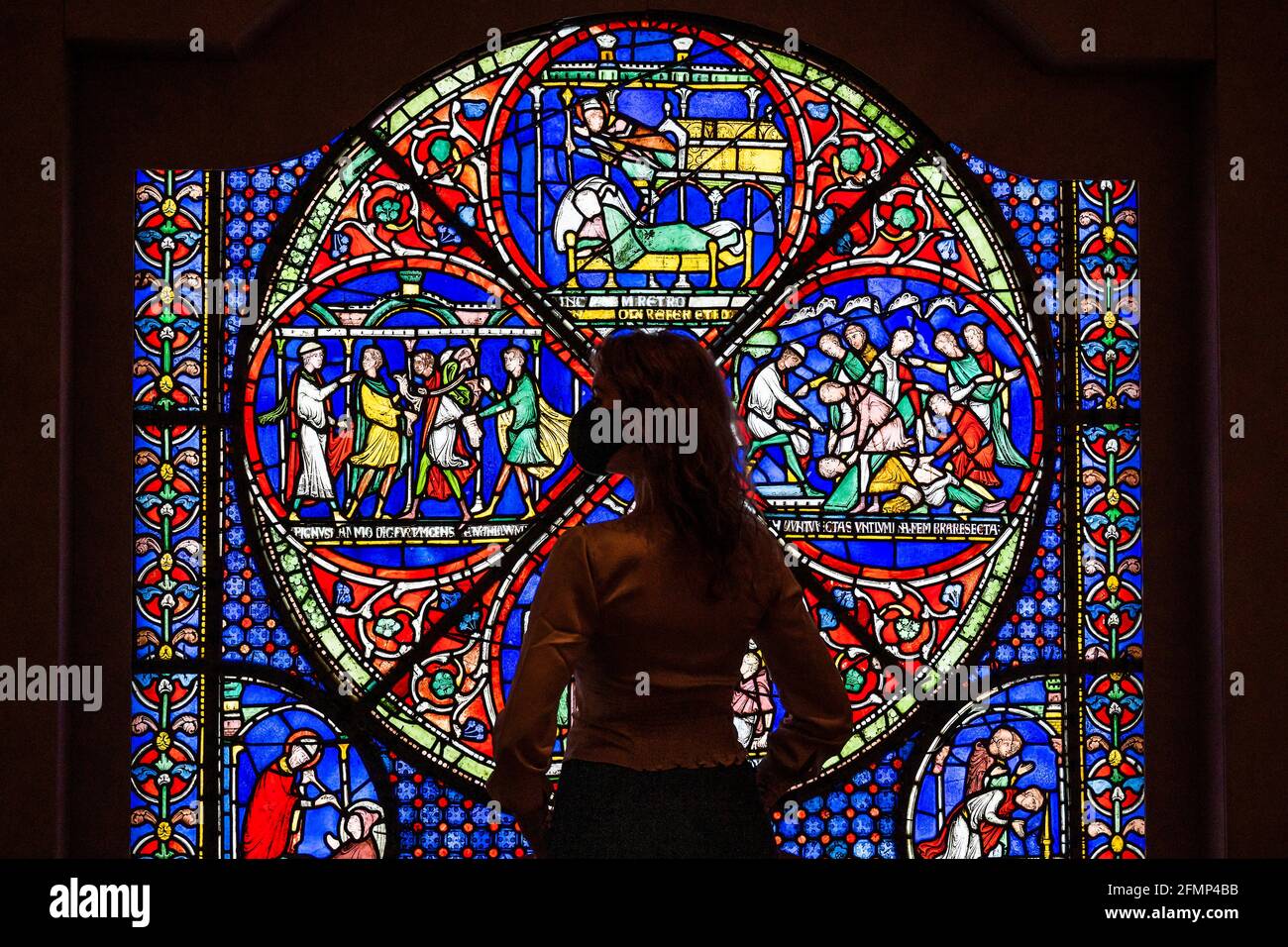 London, UK. 11th May, 2021. The entire 800-year-old stained glass ...