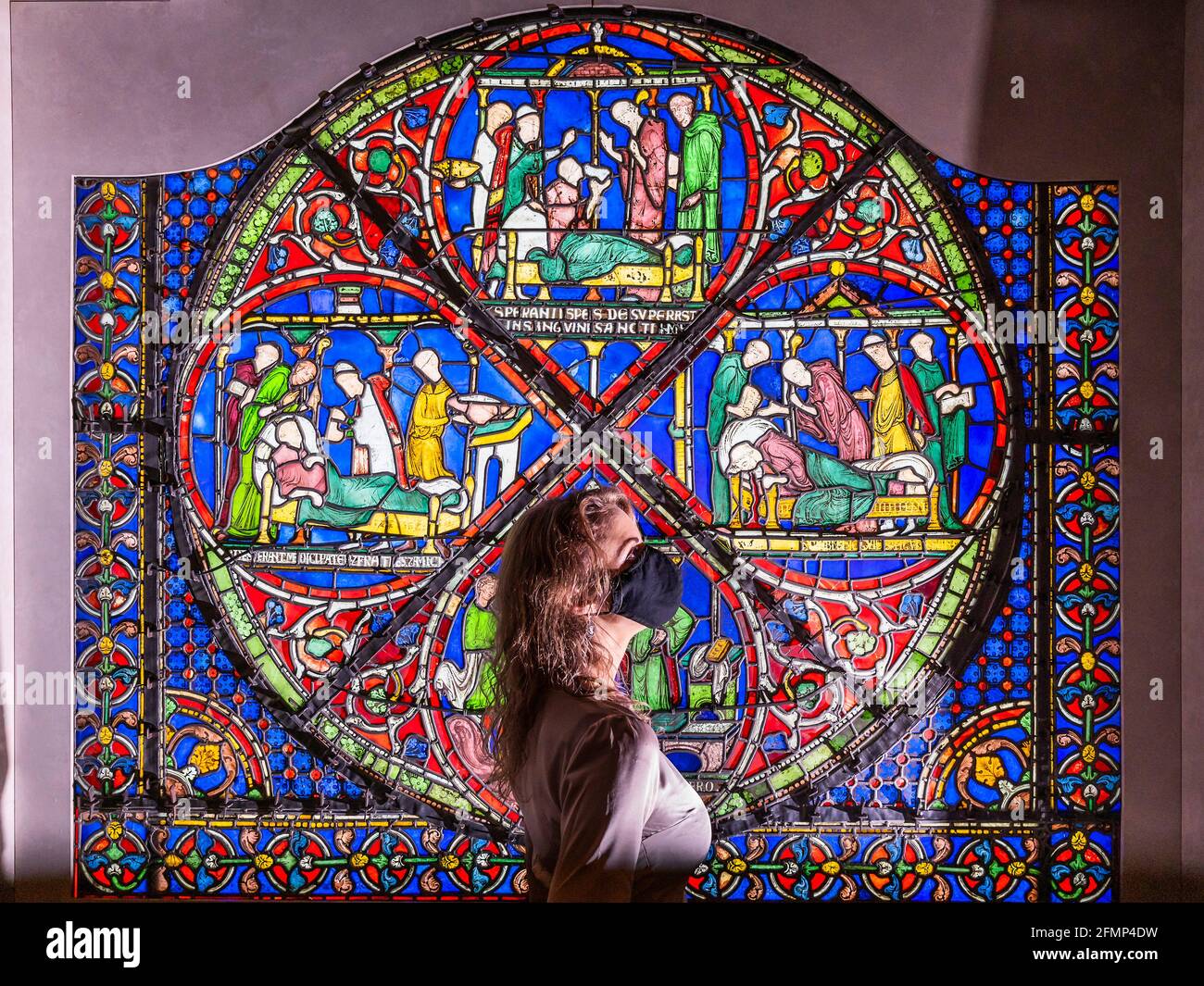 London, UK. 11th May, 2021. The entire 800-year-old stained glass ...
