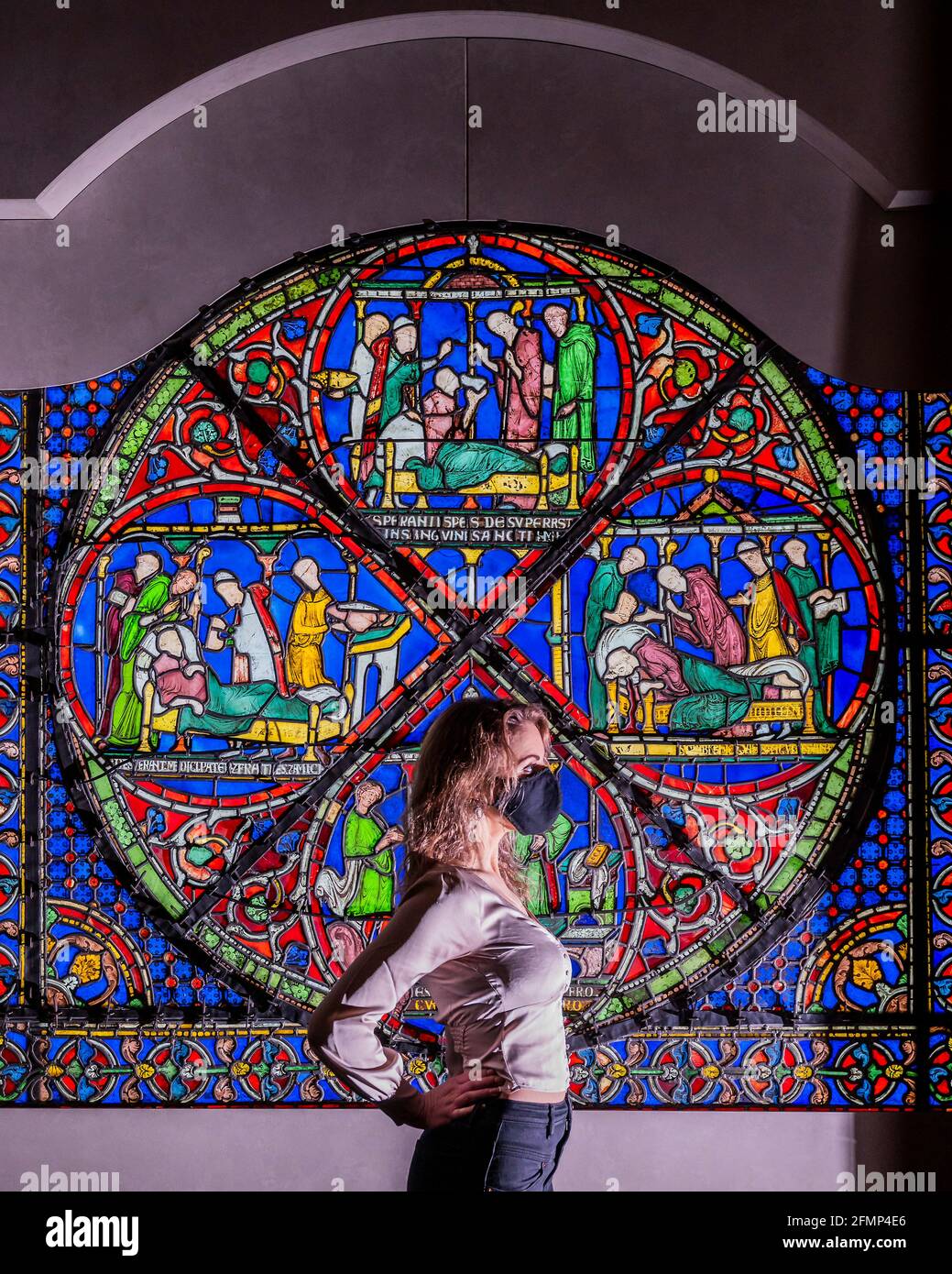 London, UK. 11th May, 2021. The entire 800-year-old stained glass ...