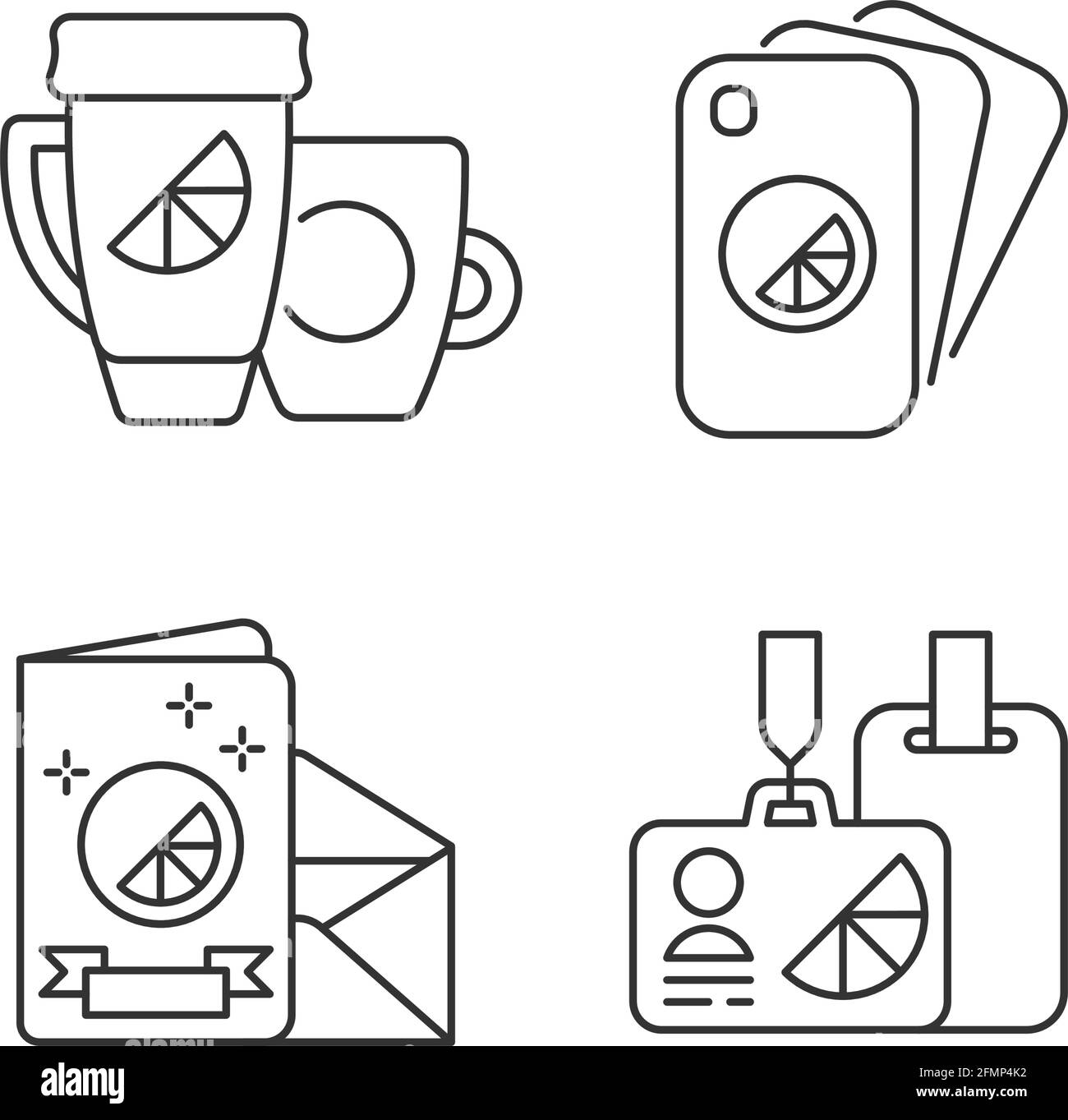 Company branding materials linear icons set Stock Vector Image & Art ...