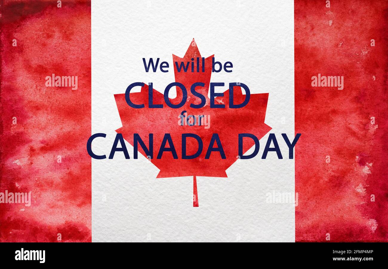 Happy Canadian Day. Drawing of the Canadian Flag. National holiday ...