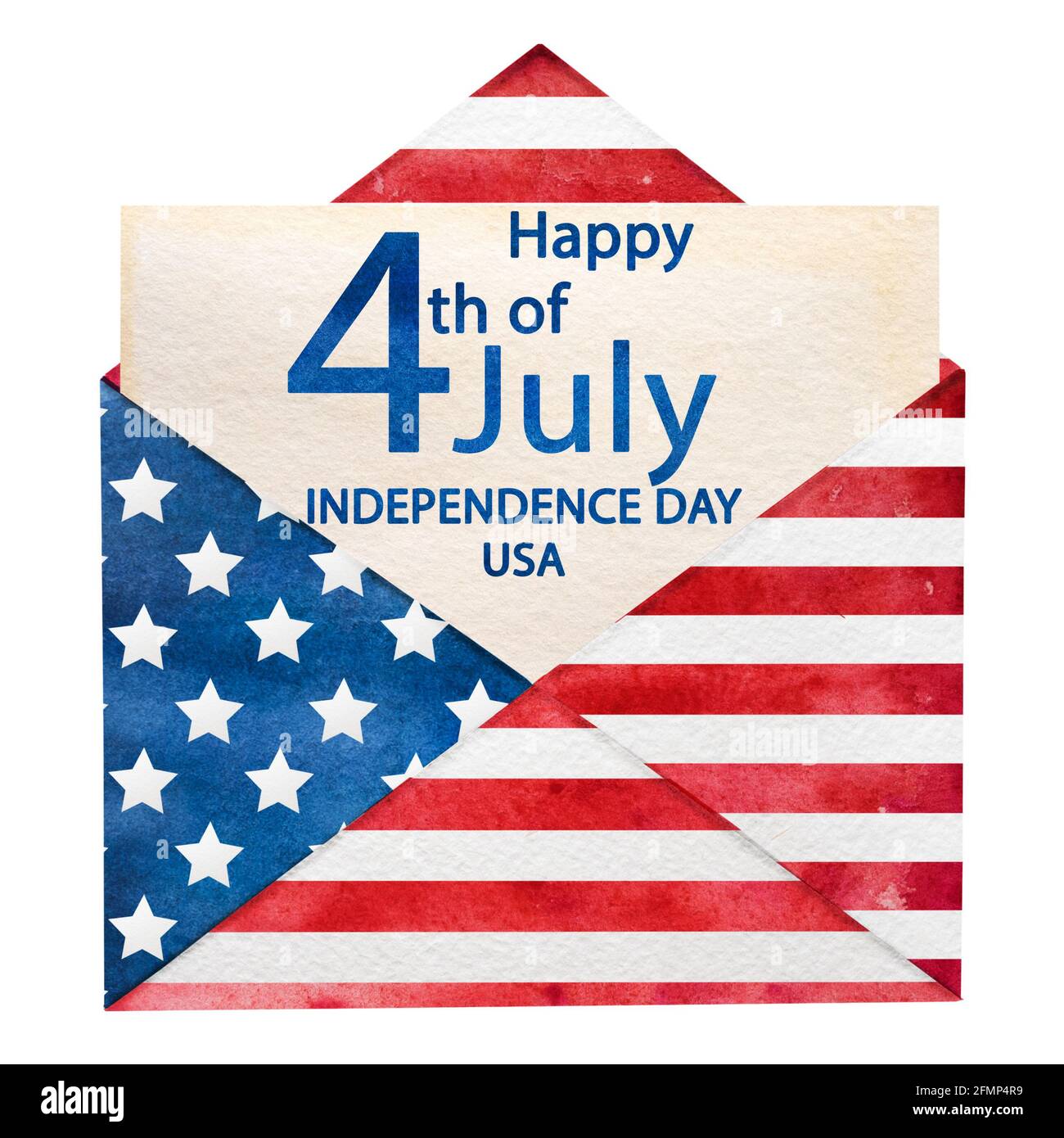 Happy Independence Day. Postal envelope painted in the national colors ...