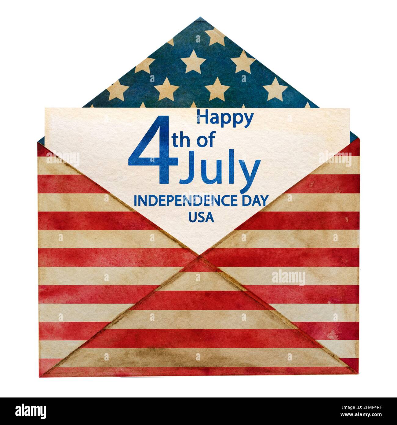 Happy Independence Day. Postal envelope painted in the national colors ...