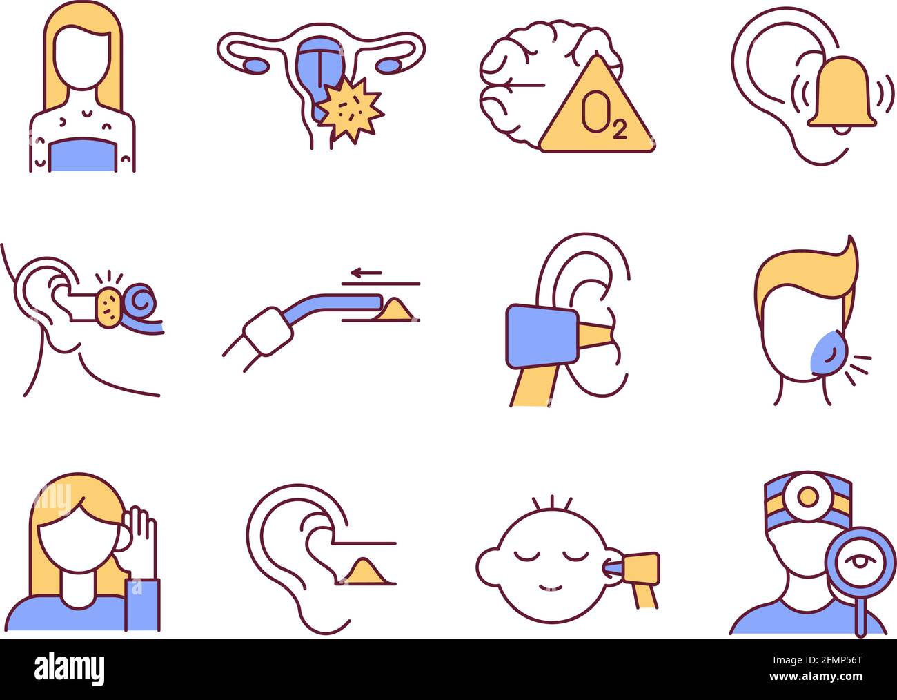 Ear diseases RGB color icons set Stock Vector Image & Art - Alamy