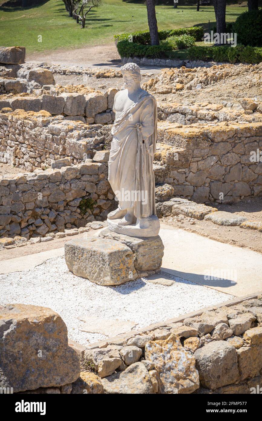Archaeological Remains of ancient city Empuries with reproduction of ...