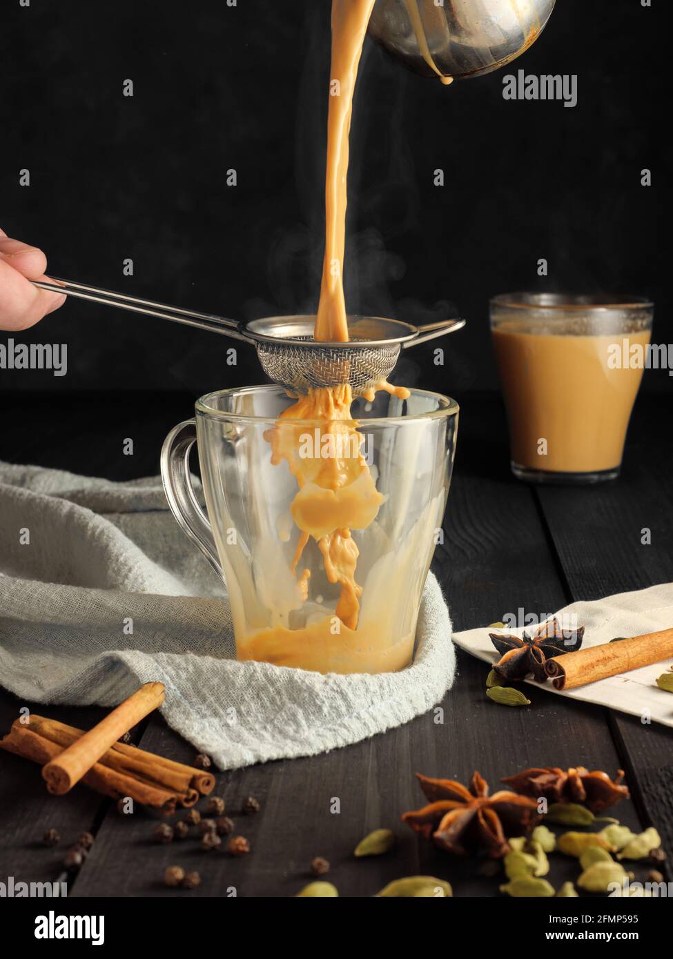 Chai tea pouring india hi-res stock photography and images - Alamy