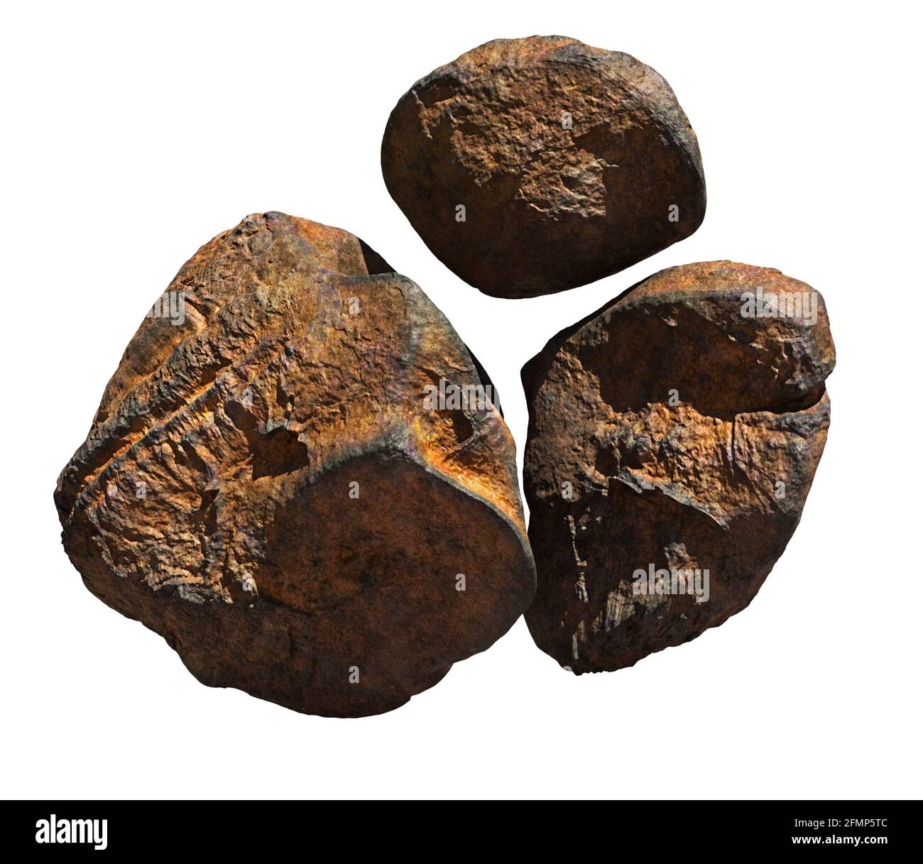 group of natural rocks isolated on white background Stock Photo - Alamy