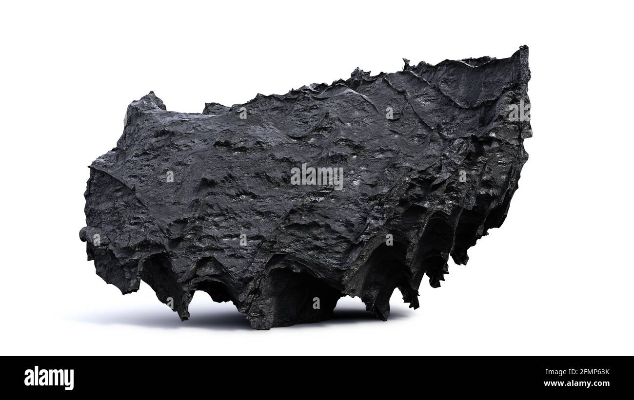dark rock isolated with shadow on white background Stock Photo - Alamy