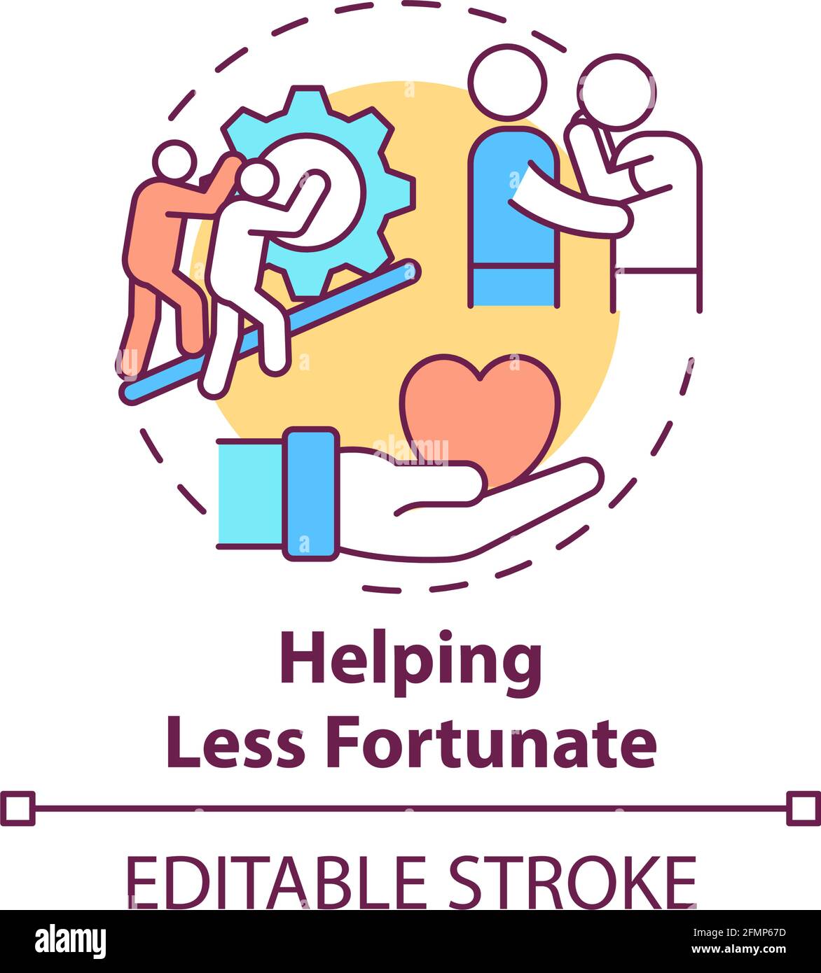 Helping less fortunate concept icon Stock Vector Image & Art - Alamy