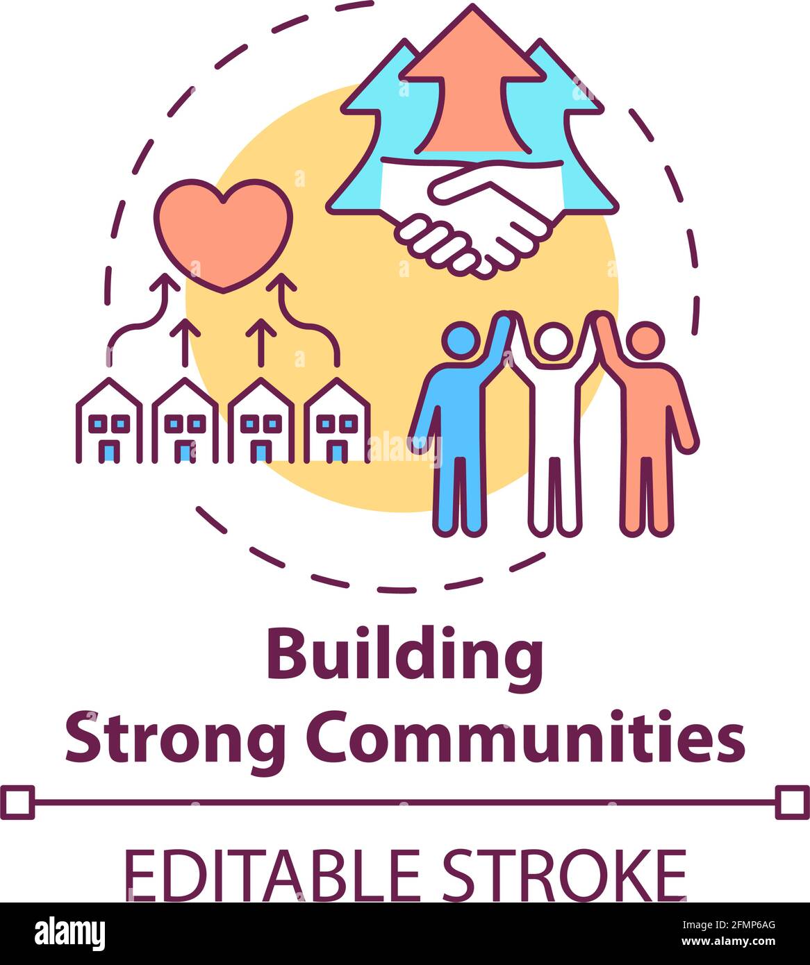 Building strong communities concept icon Stock Vector Image & Art - Alamy