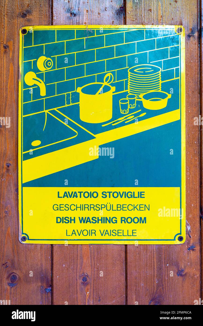 Information sign for a dishwasher Stock Photo - Alamy
