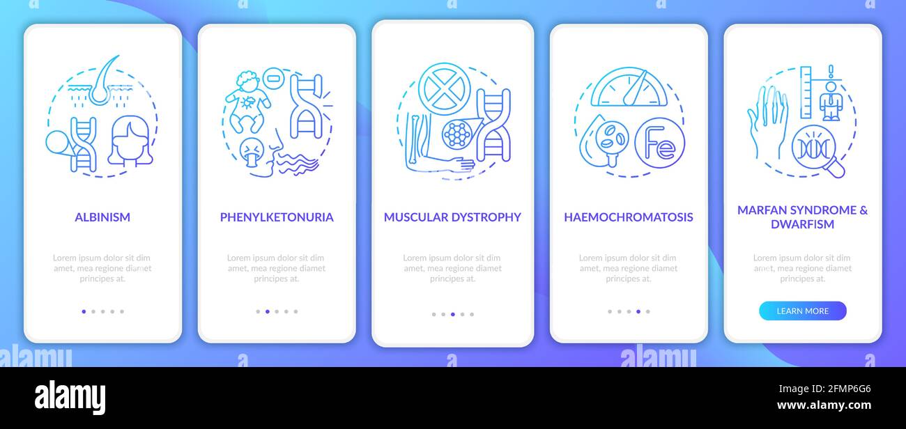 Most Common Genetic Disorders Navy Onboarding App Page Screen With