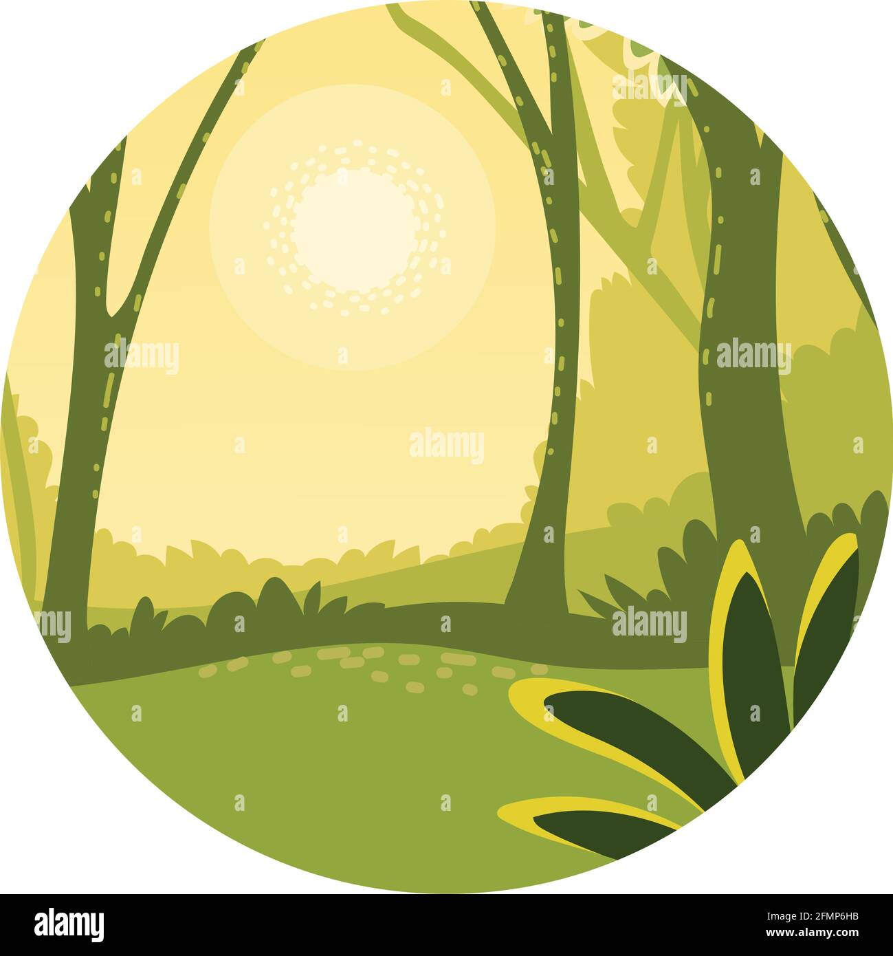 Forest sunbeam green Stock Vector Images - Alamy