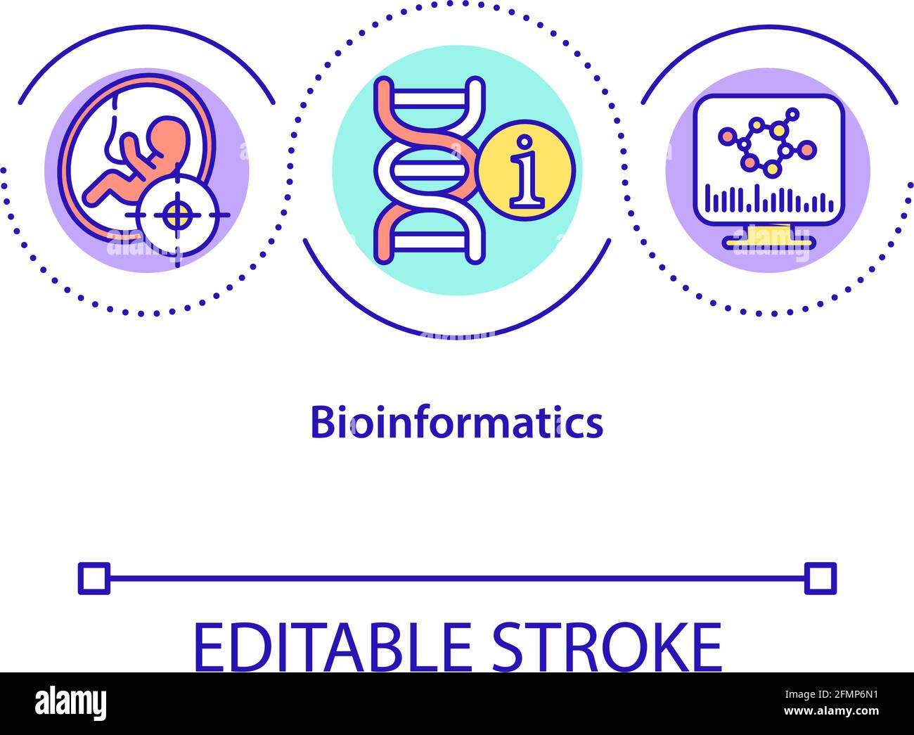 Bioinformatics Concept Icon Stock Vector Image And Art Alamy