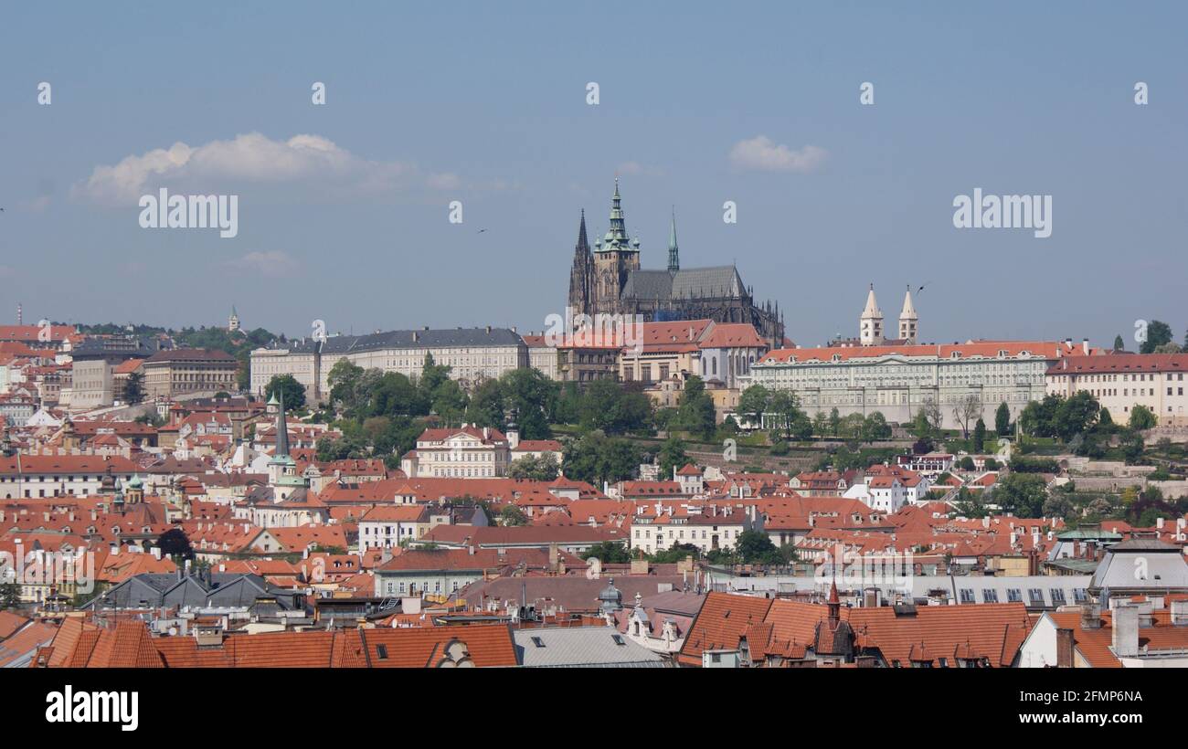 Awesome cityscape of Prague from Mala Strana old neighborhood with ...
