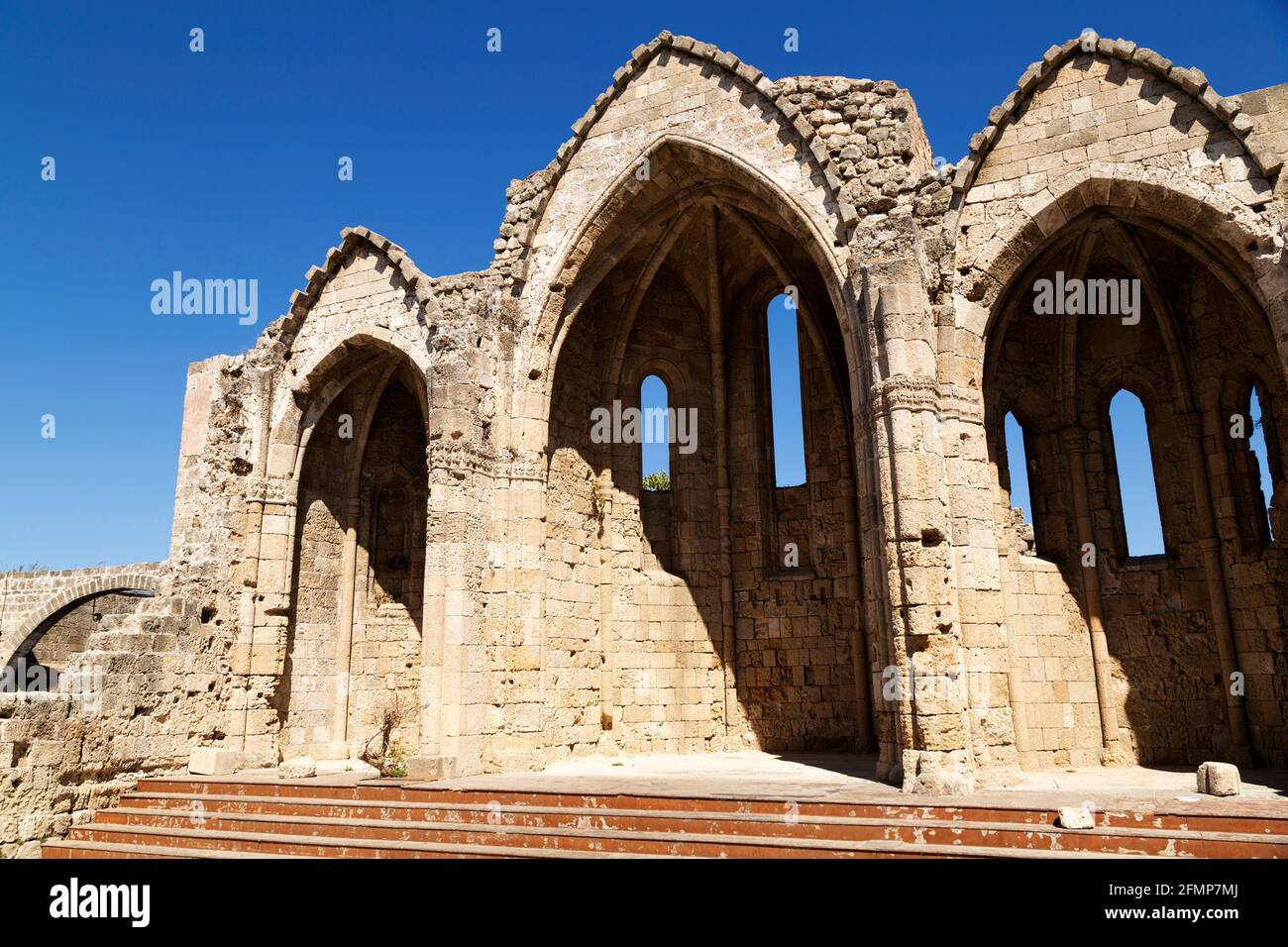 Medieval arches in Rhodes Town, Greece. The Stock Photo - Alamy