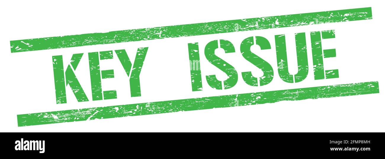 KEY ISSUE text on green grungy rectangle stamp sign Stock Photo - Alamy