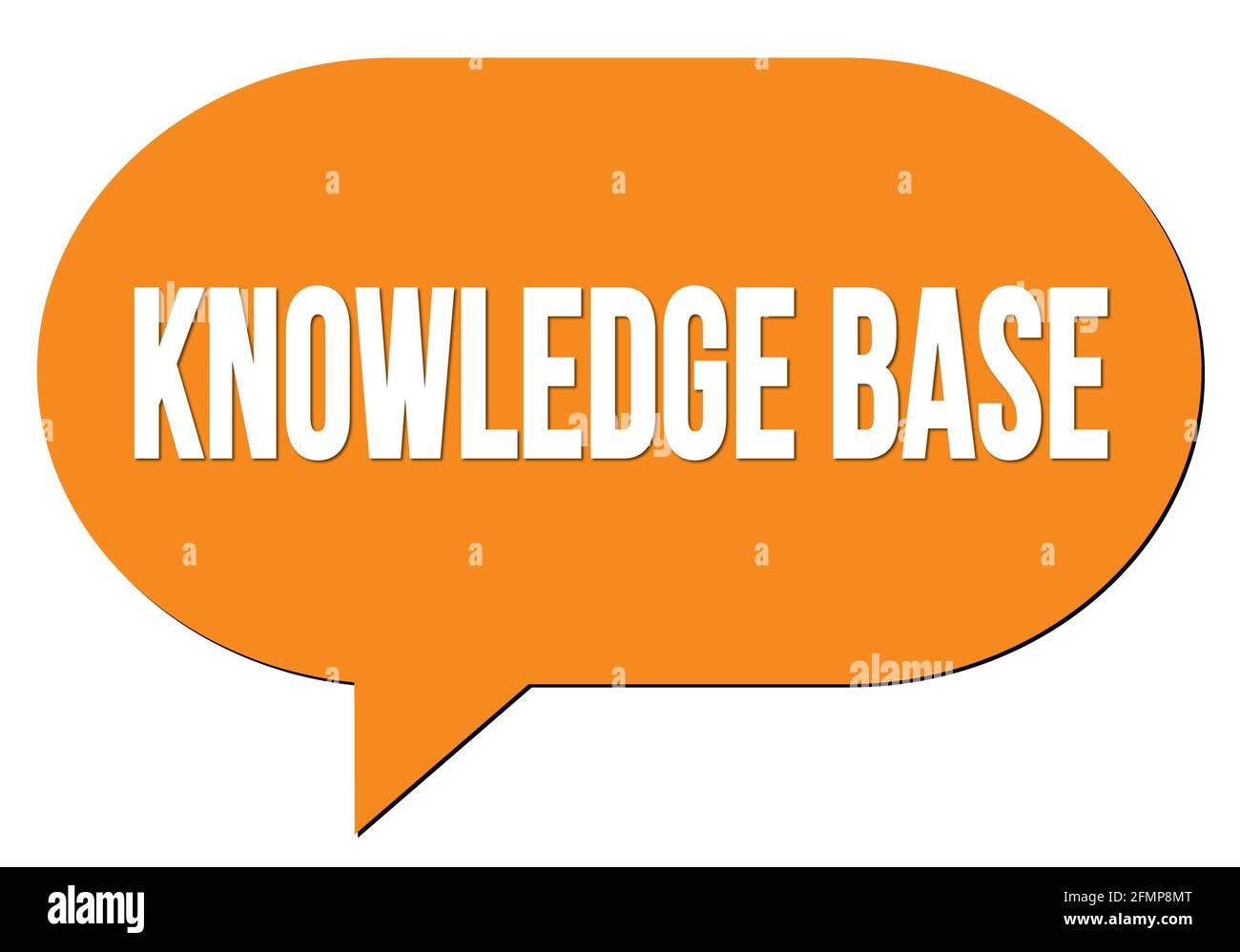 KNOWLEDGE BASE text written in an orange speech bubble stamp Stock ...