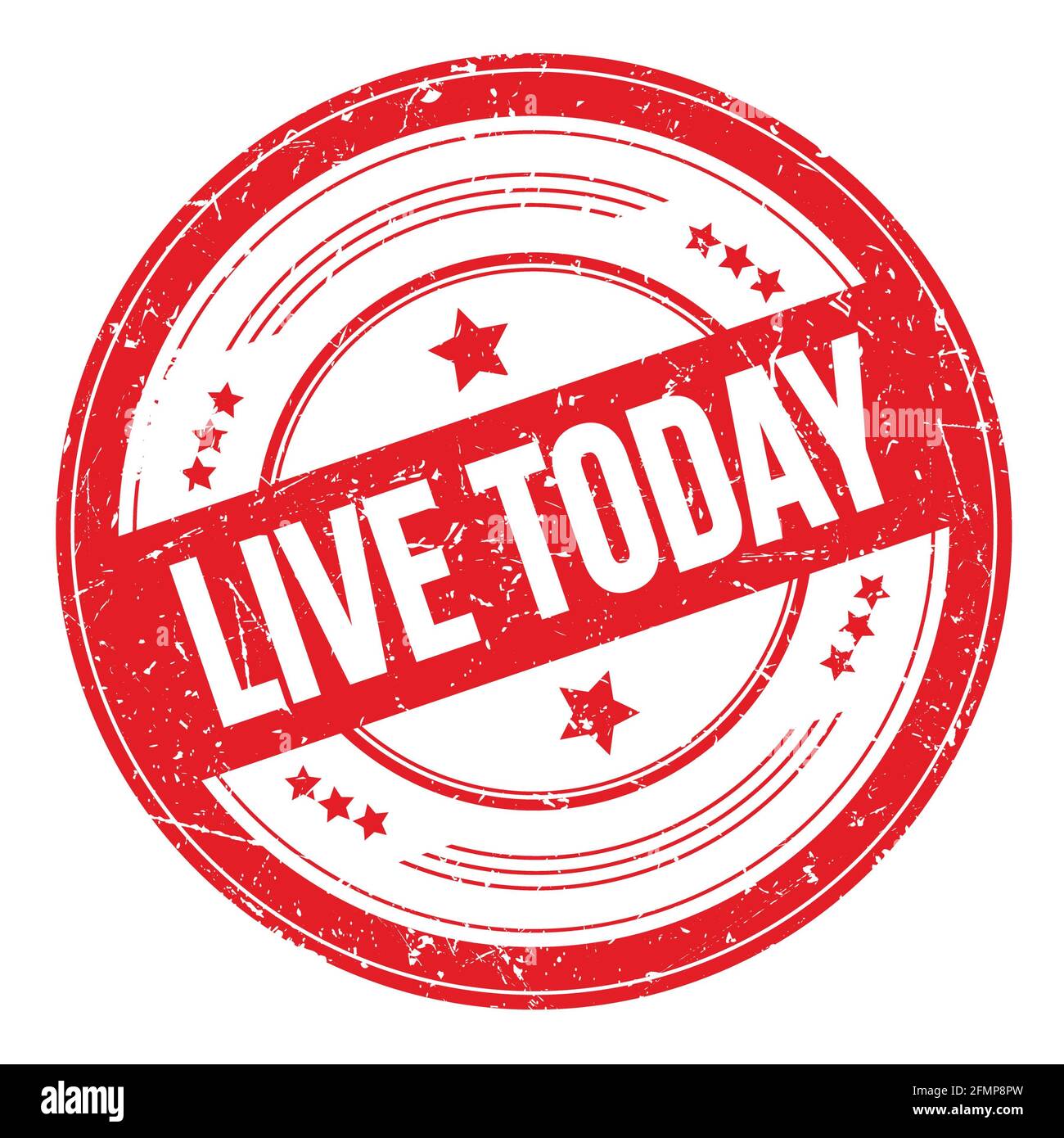 LIVE TODAY text on red round grungy texture stamp Stock Photo - Alamy