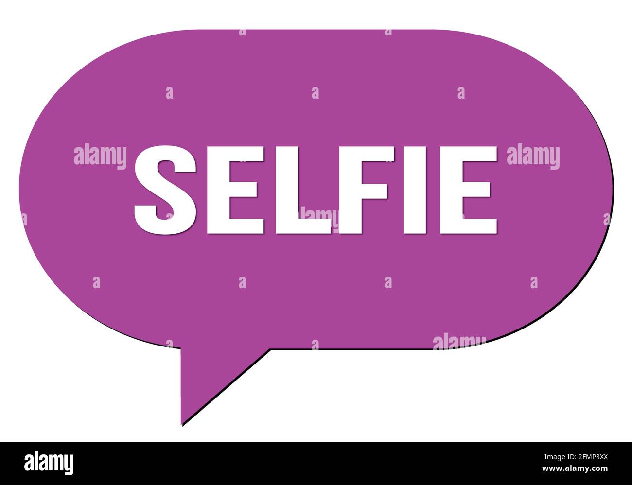 SELFIE text written in a violet speech bubble stamp Stock Photo - Alamy