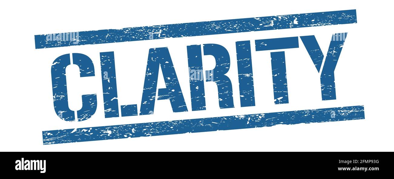 CLARITY text on blue grungy lines stamp sign Stock Photo - Alamy