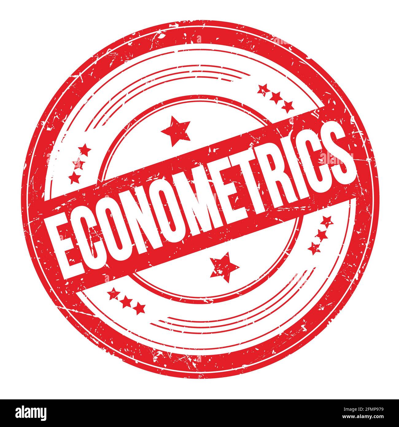 ECONOMETRICS text on red round grungy texture stamp Stock Photo - Alamy