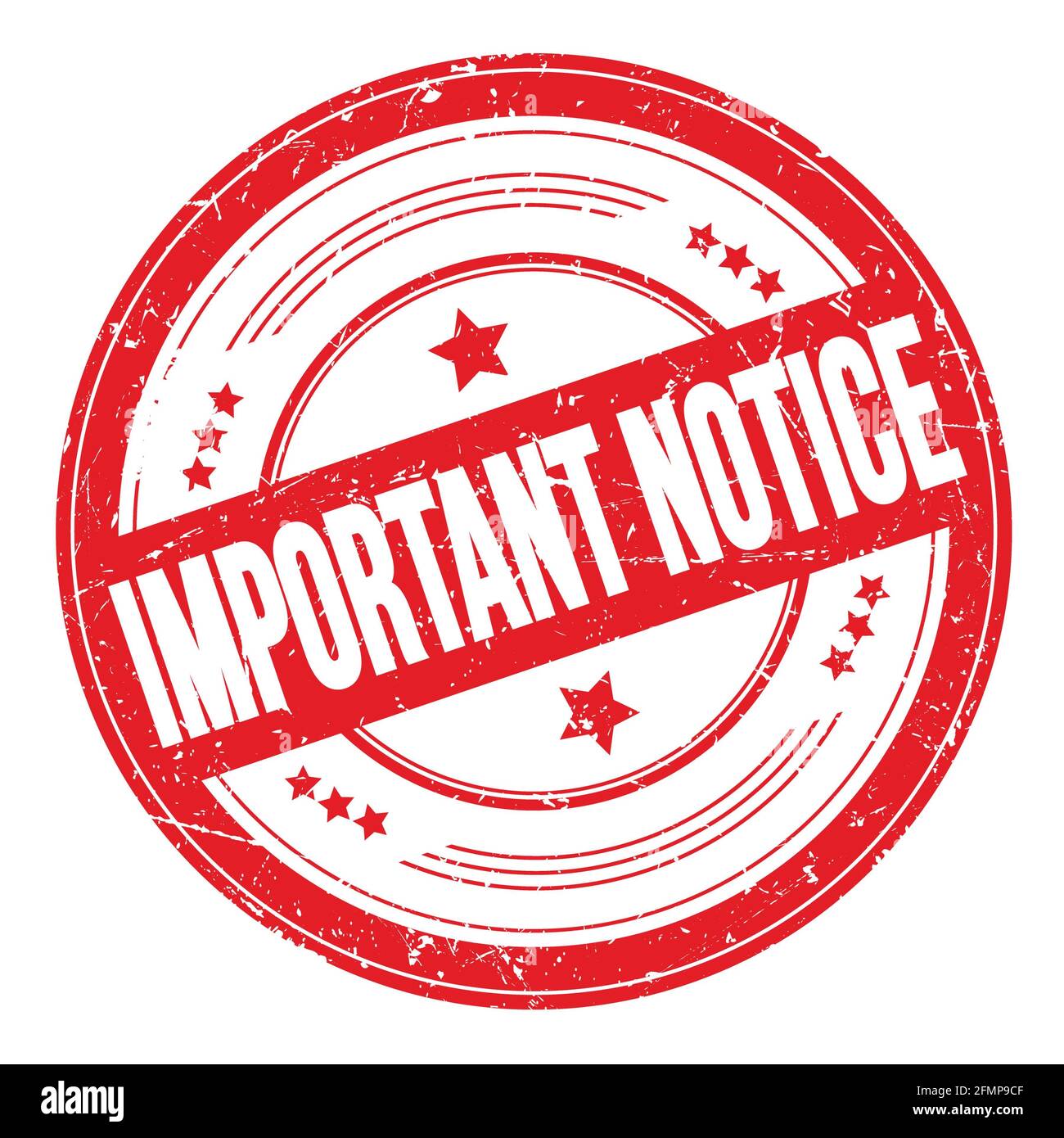 IMPORTANT NOTICE text on red round grungy texture stamp Stock Photo - Alamy