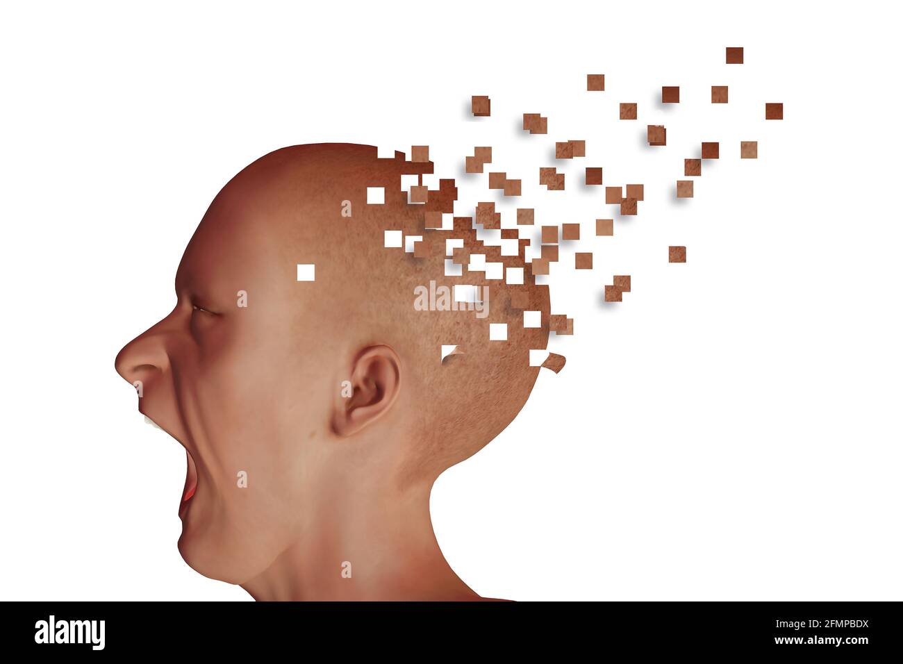 Man face disintegrating hi-res stock photography and images - Alamy