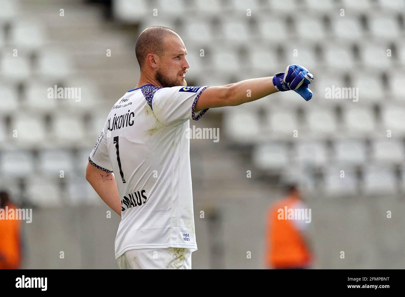 Reims, France. May 9, 2021 Pedrag Rajkovic, goalkeeper of Stade de ...